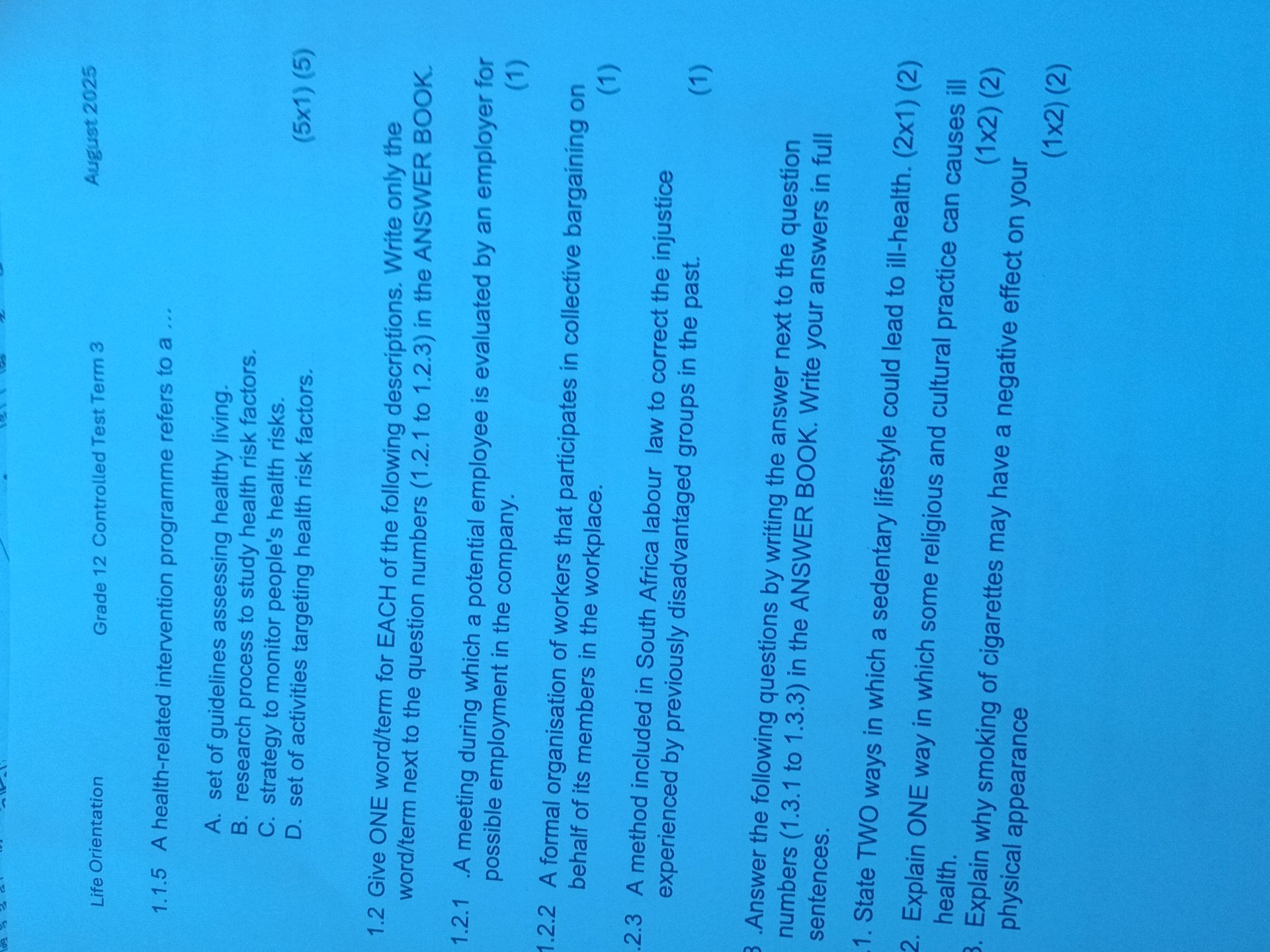 1.1.5 A health-related intervention | StudyX