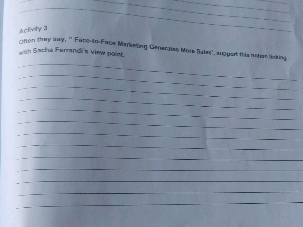 Activity 3 Often they say, "Face-to-Face | StudyX