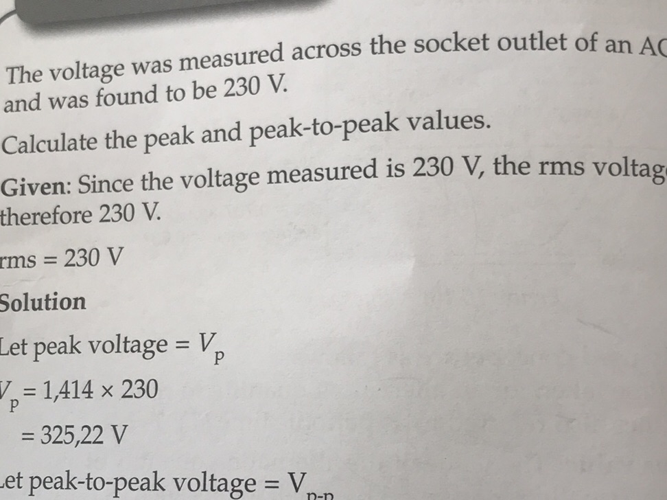 The voltage was measured across the socket | StudyX