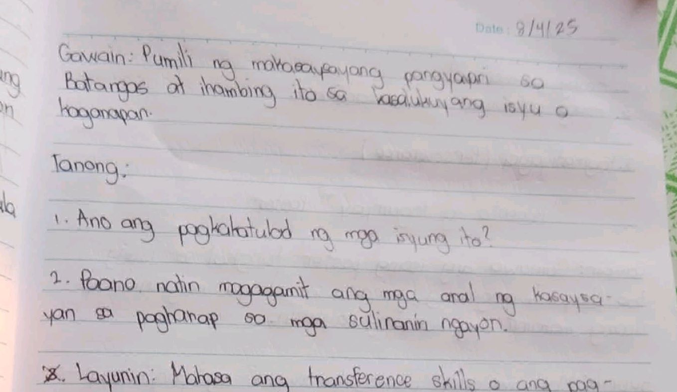 Gawain: Pumili ng makasaysayang pangyayari | StudyX