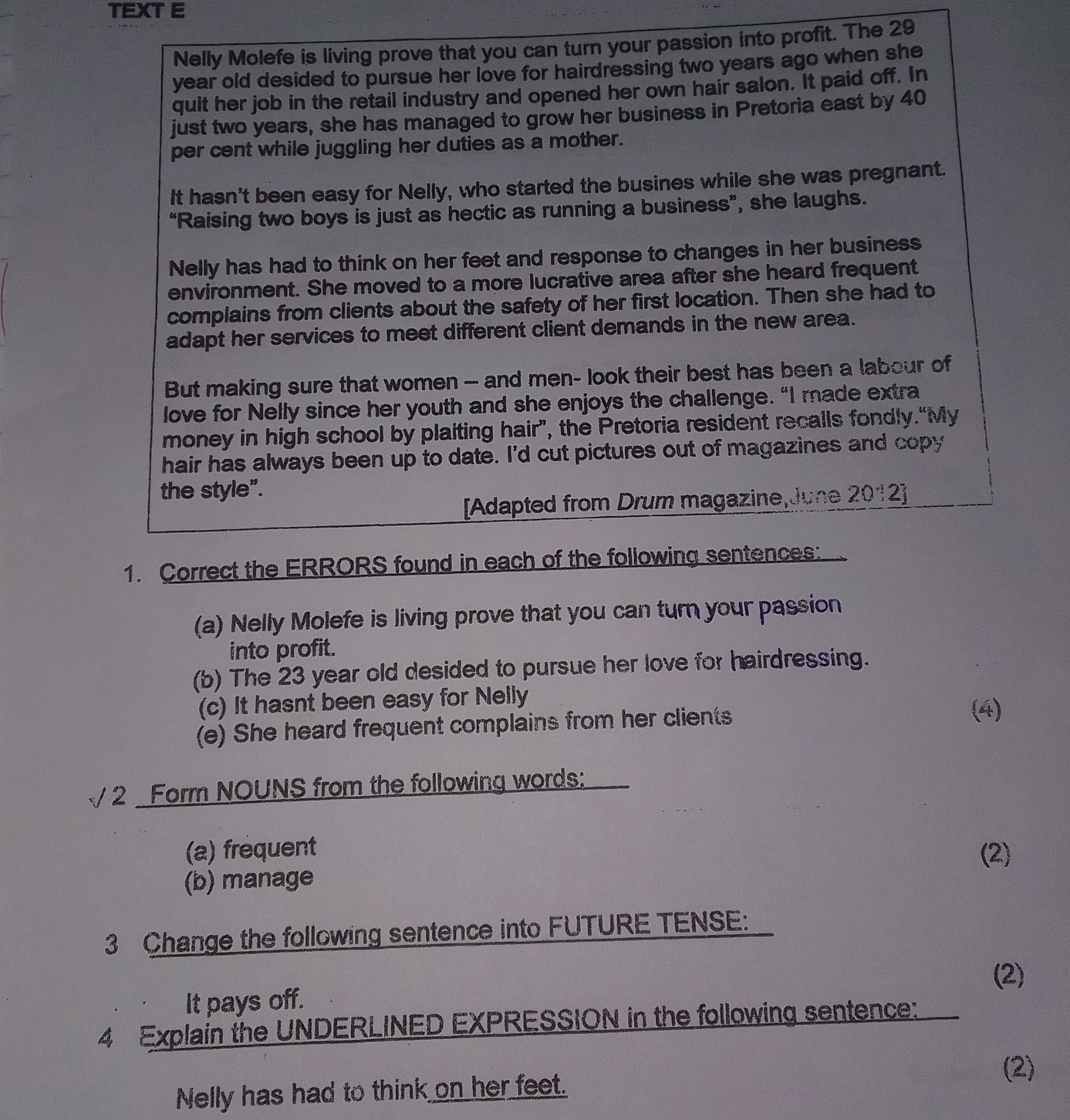 1. Correct the ERRORS found in each of the | StudyX