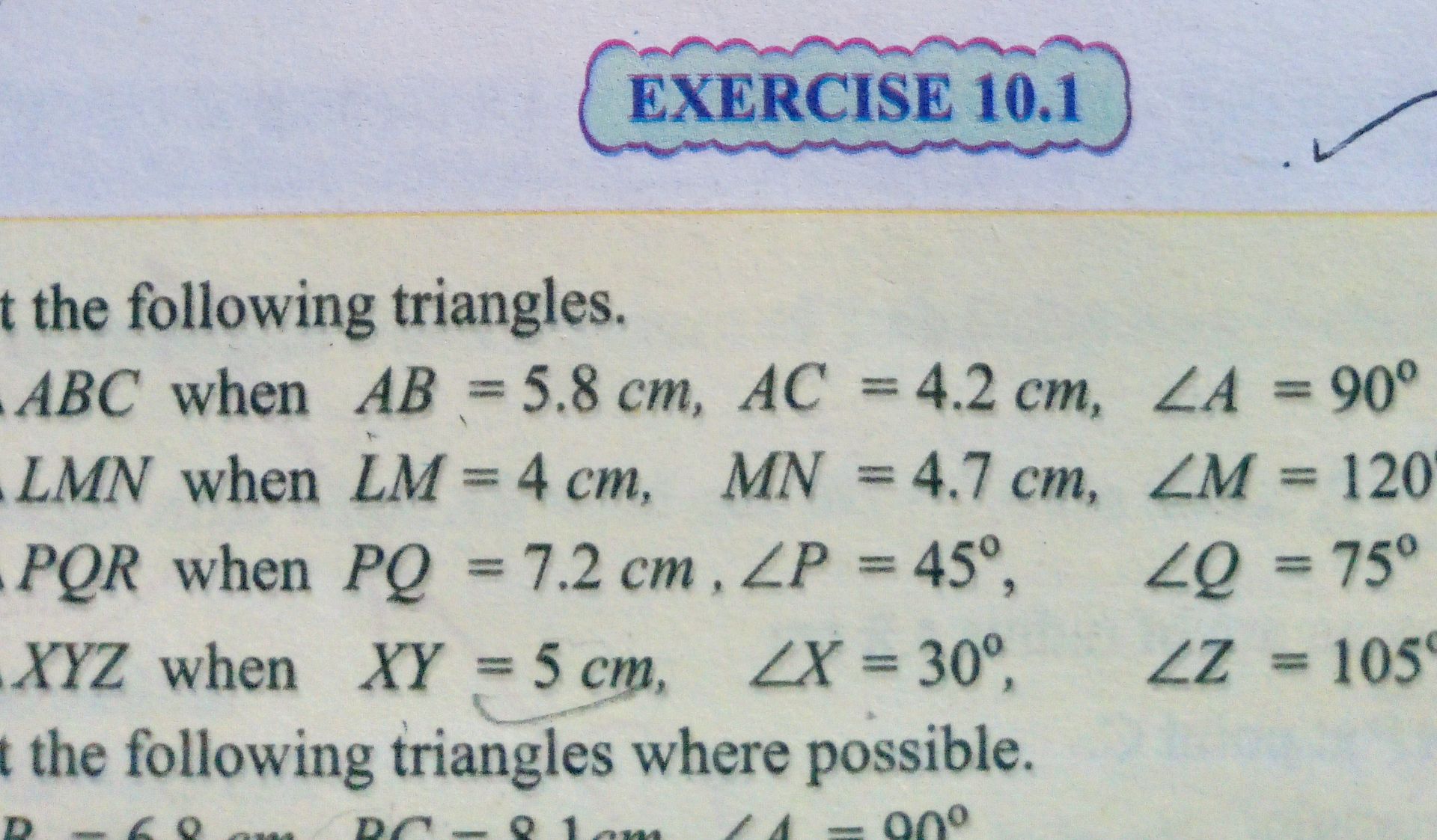 t the following triangles. ABC when AB = | StudyX