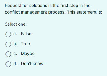 Request for solutions is the first step in | StudyX
