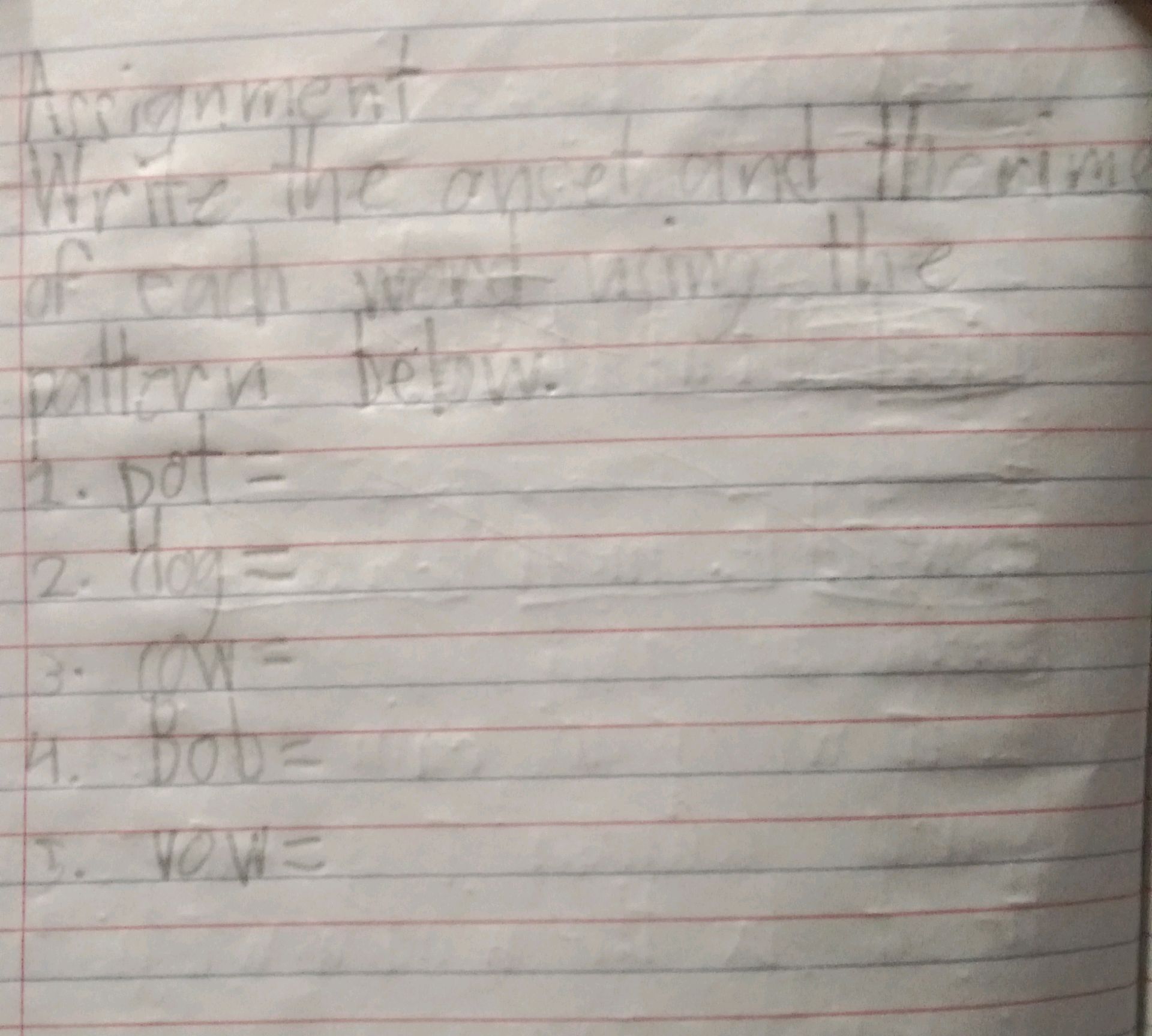 Write the ancet and therime of each word | StudyX