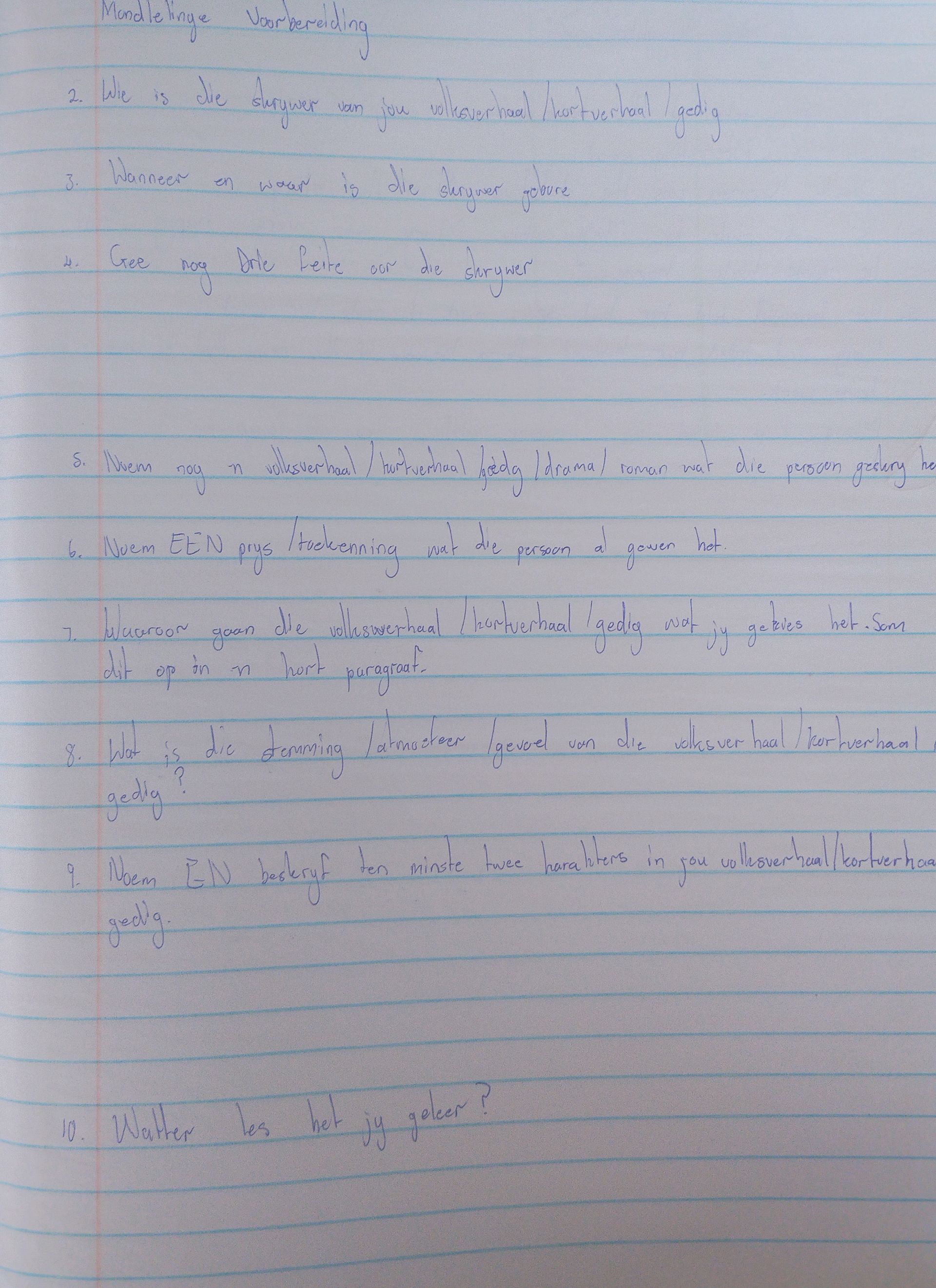 2. Wie is die skrywer van jou volksverhaal / | StudyX