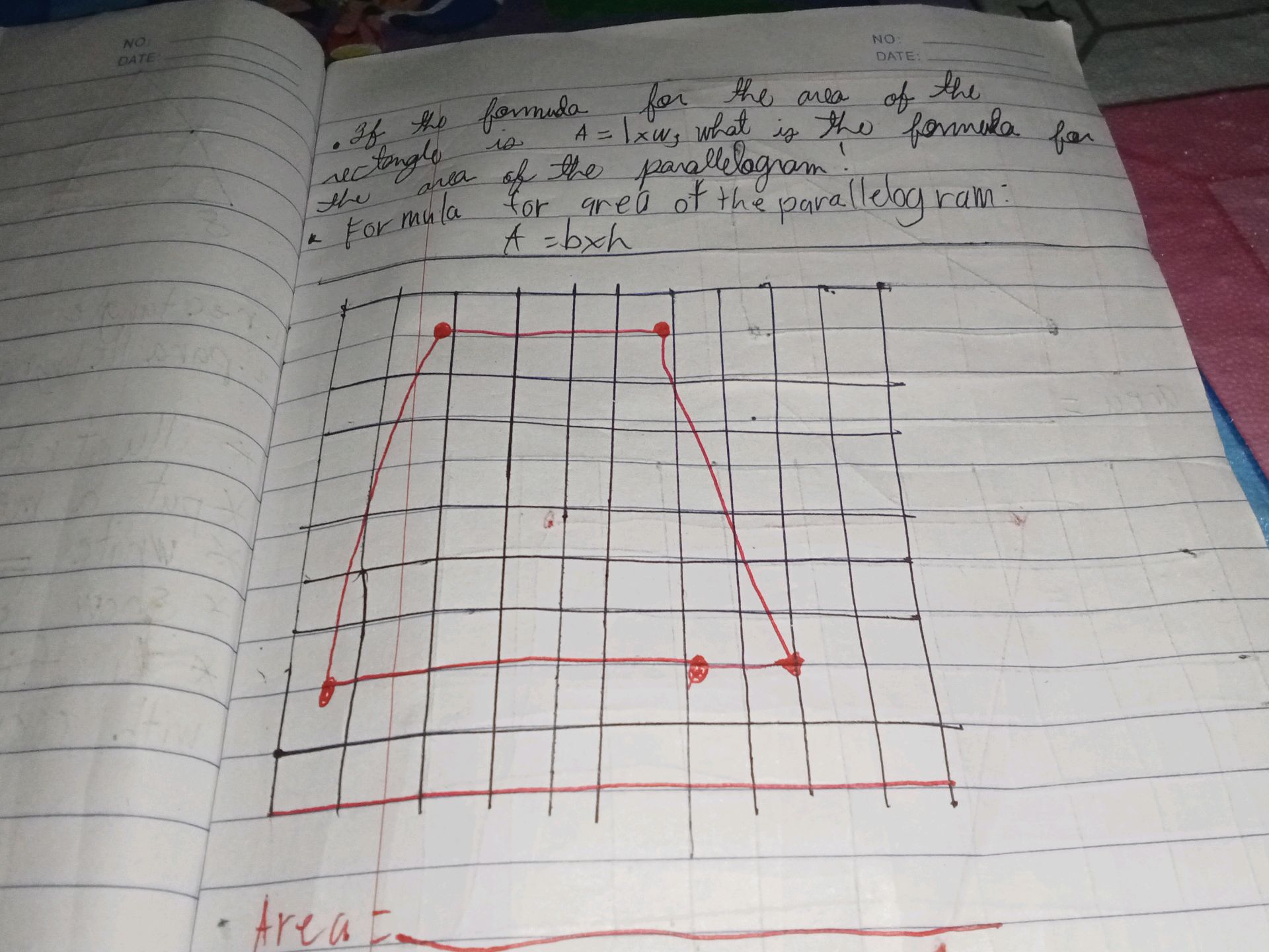 If the formula for the area of the rectangle | StudyX