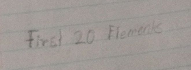 First 20 Elements of the Periodic Table