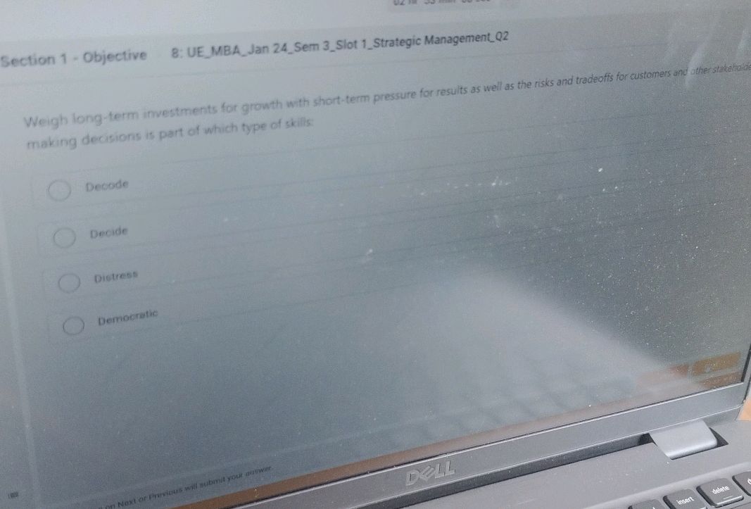 Section 1 - Objective 8: UE_MBA_Jan 24_Sem | StudyX