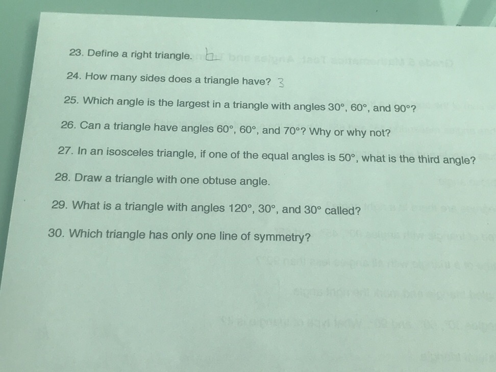 23. Define a right triangle. 24. How many | StudyX