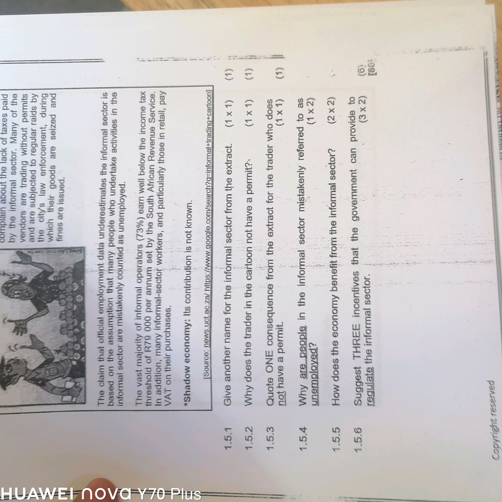 1.5.1 Give another name for the informal | StudyX