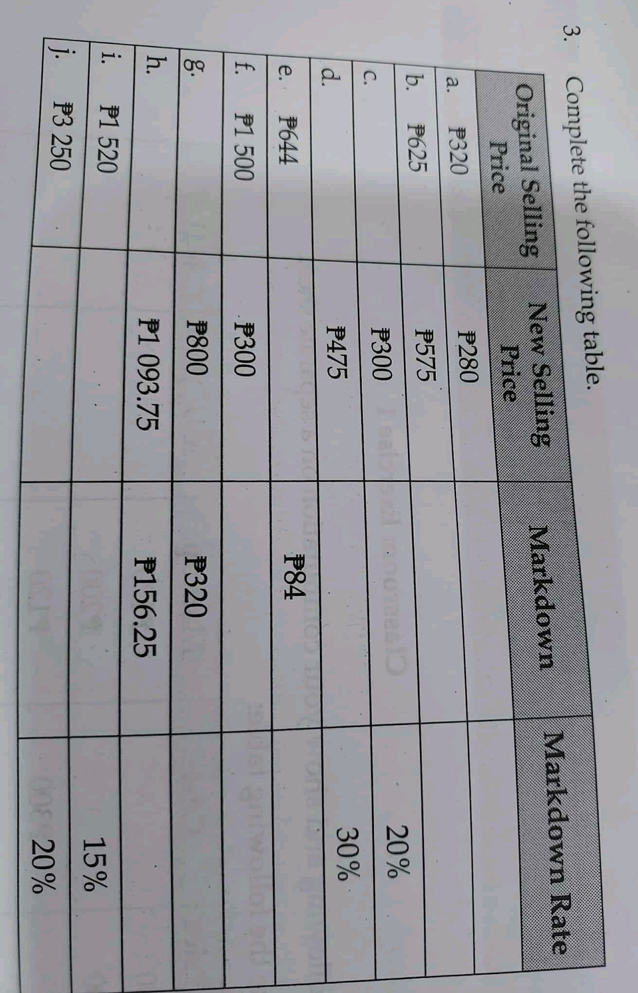 3. Complete the following table. | Original | StudyX