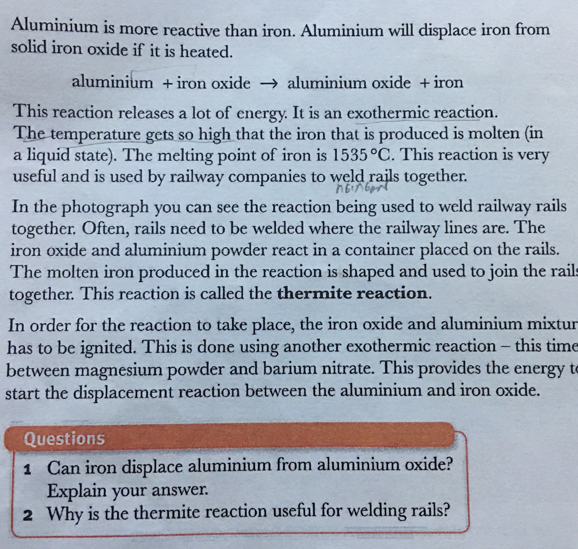 1 Can iron displace aluminium from aluminium