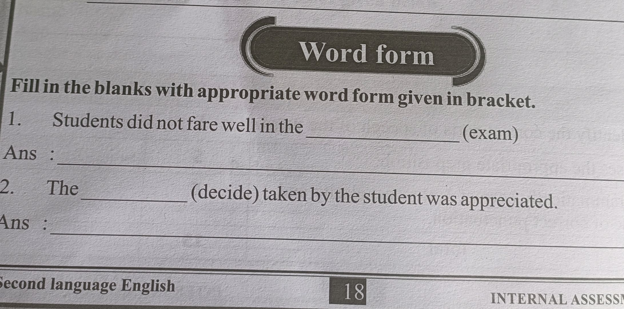 Word form Fill in the blanks with | StudyX