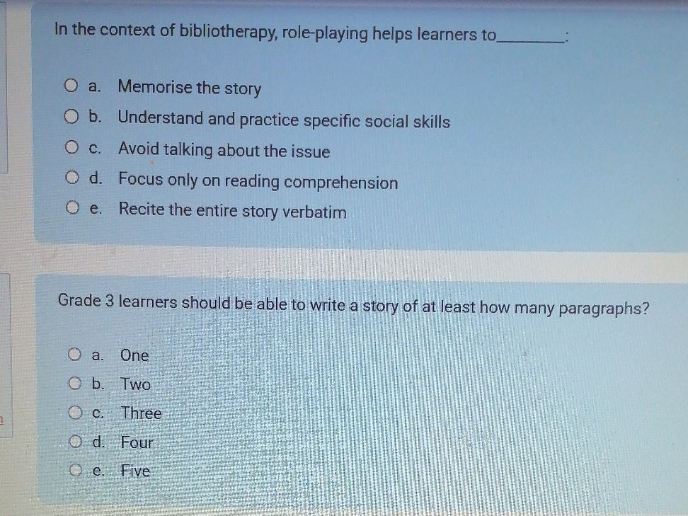 In the context of bibliotherapy, | StudyX