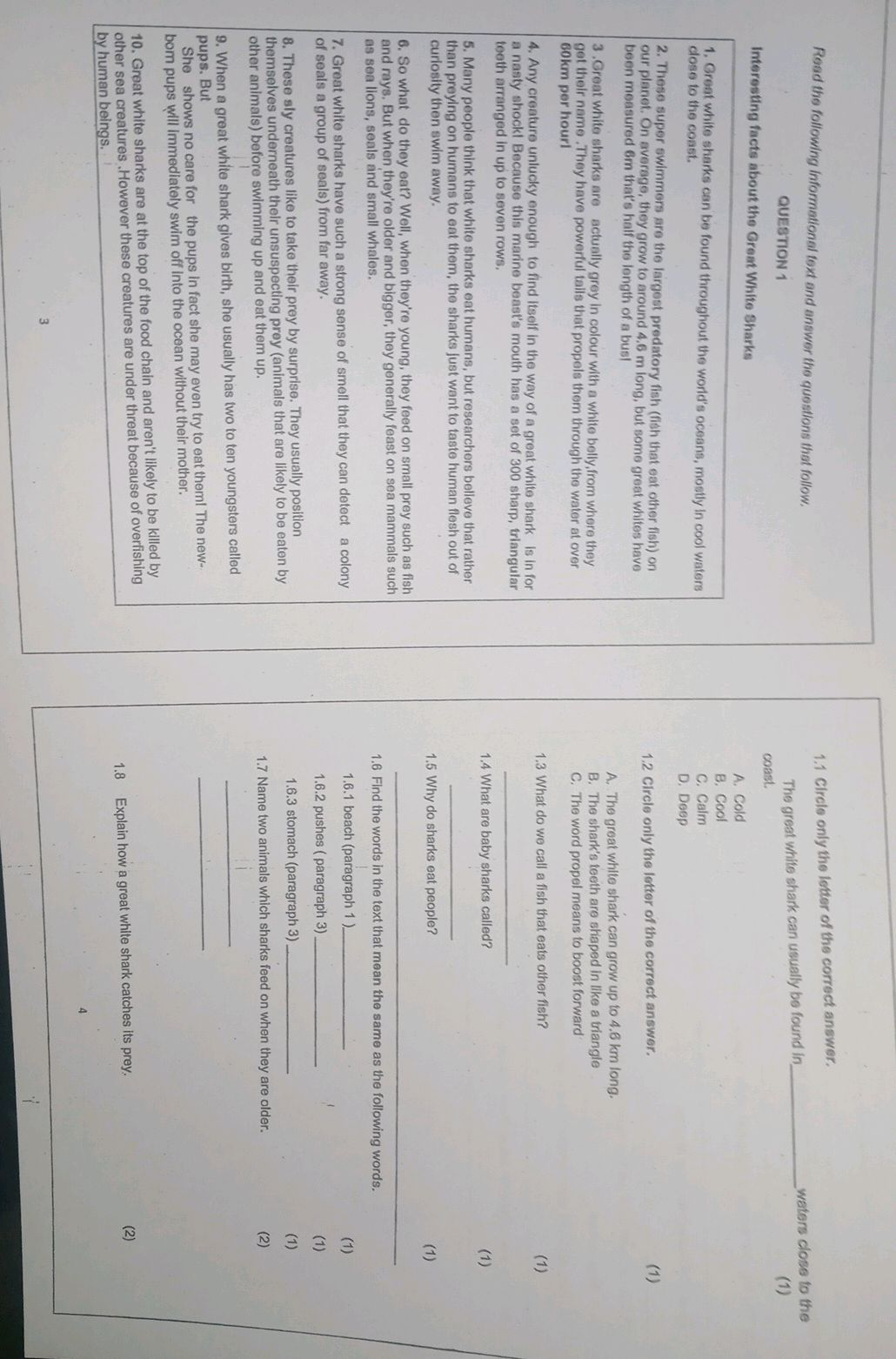 Read the following informational text and | StudyX