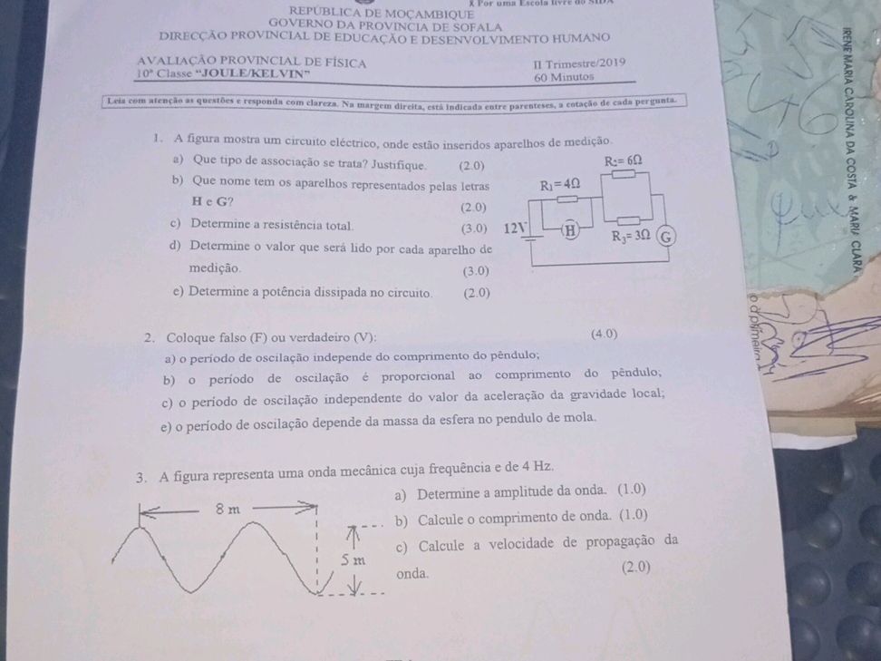 1. A figura mostra um circuito eléctrico, | StudyX