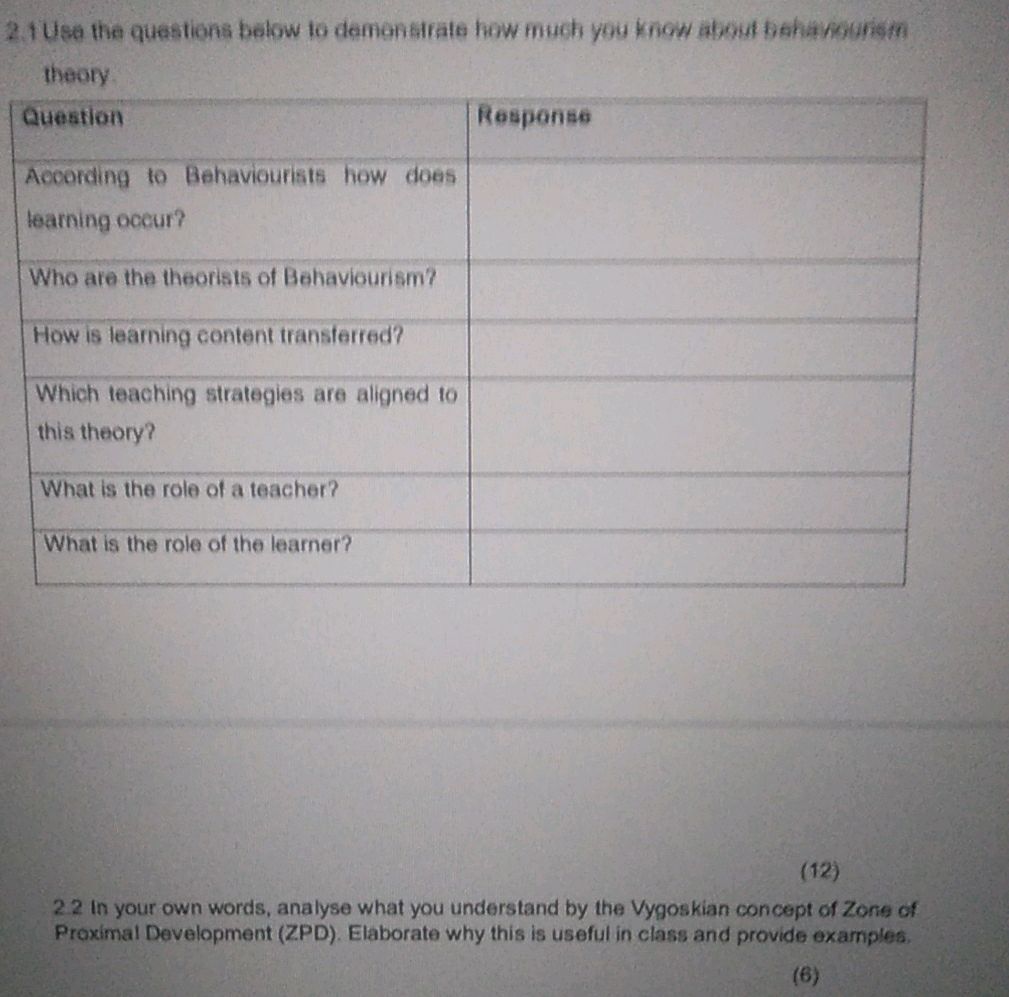 2.1 Use the questions below to demonstrate | StudyX