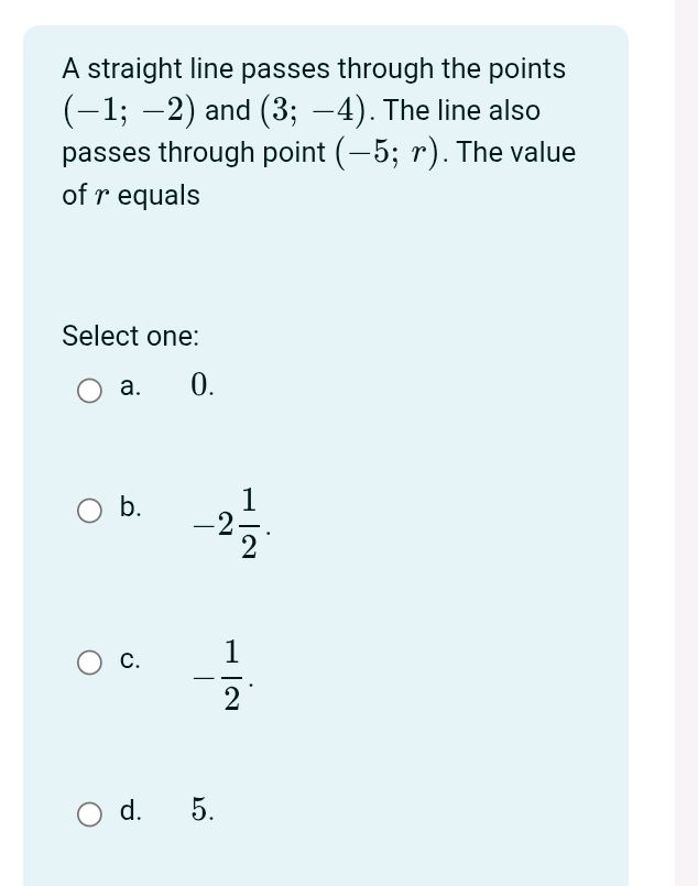 A straight line passes through the points | StudyX