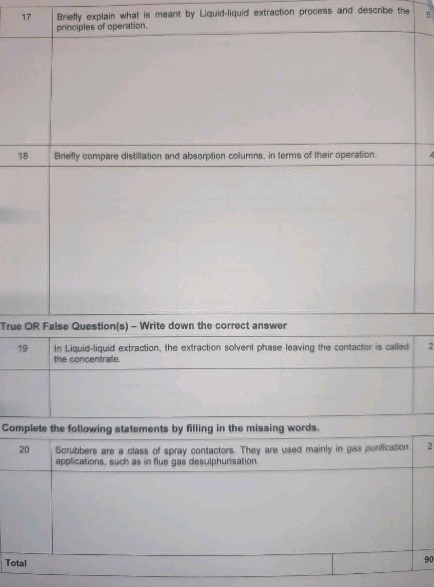 True OR False Question(s) - Write down the | StudyX
