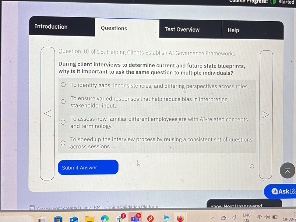 Introduction Questions Test Overview Help | StudyX