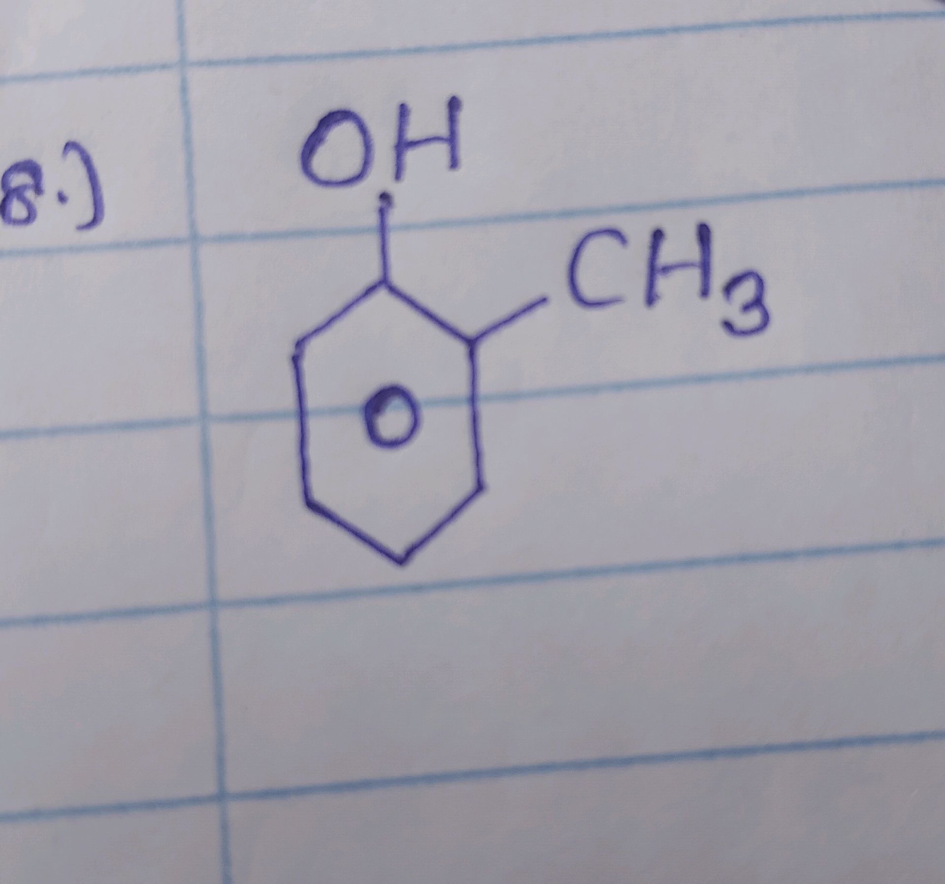 8.) The image shows a chemical structure. | StudyX