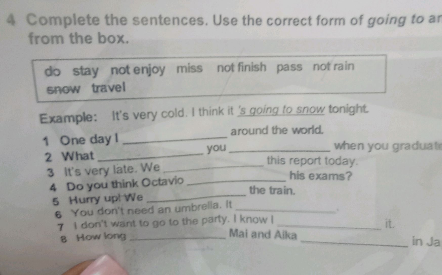 4 Complete the sentences. Use the correct | StudyX