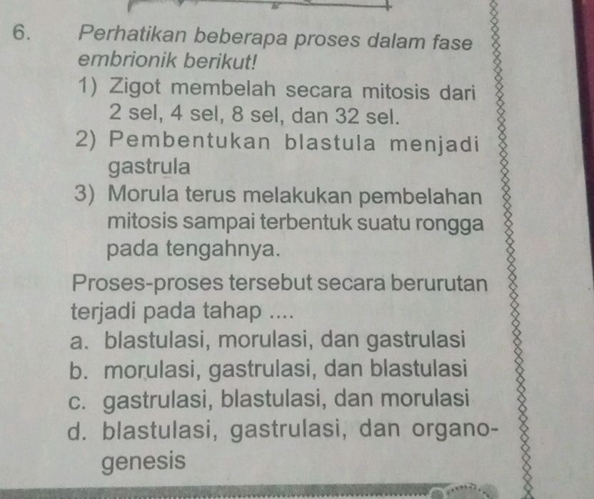 Perhatikan beberapa proses dalam fase