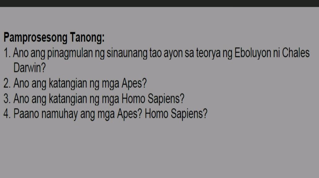 Pamprosesong Tanong: 1. Ano ang pinagmulan | StudyX