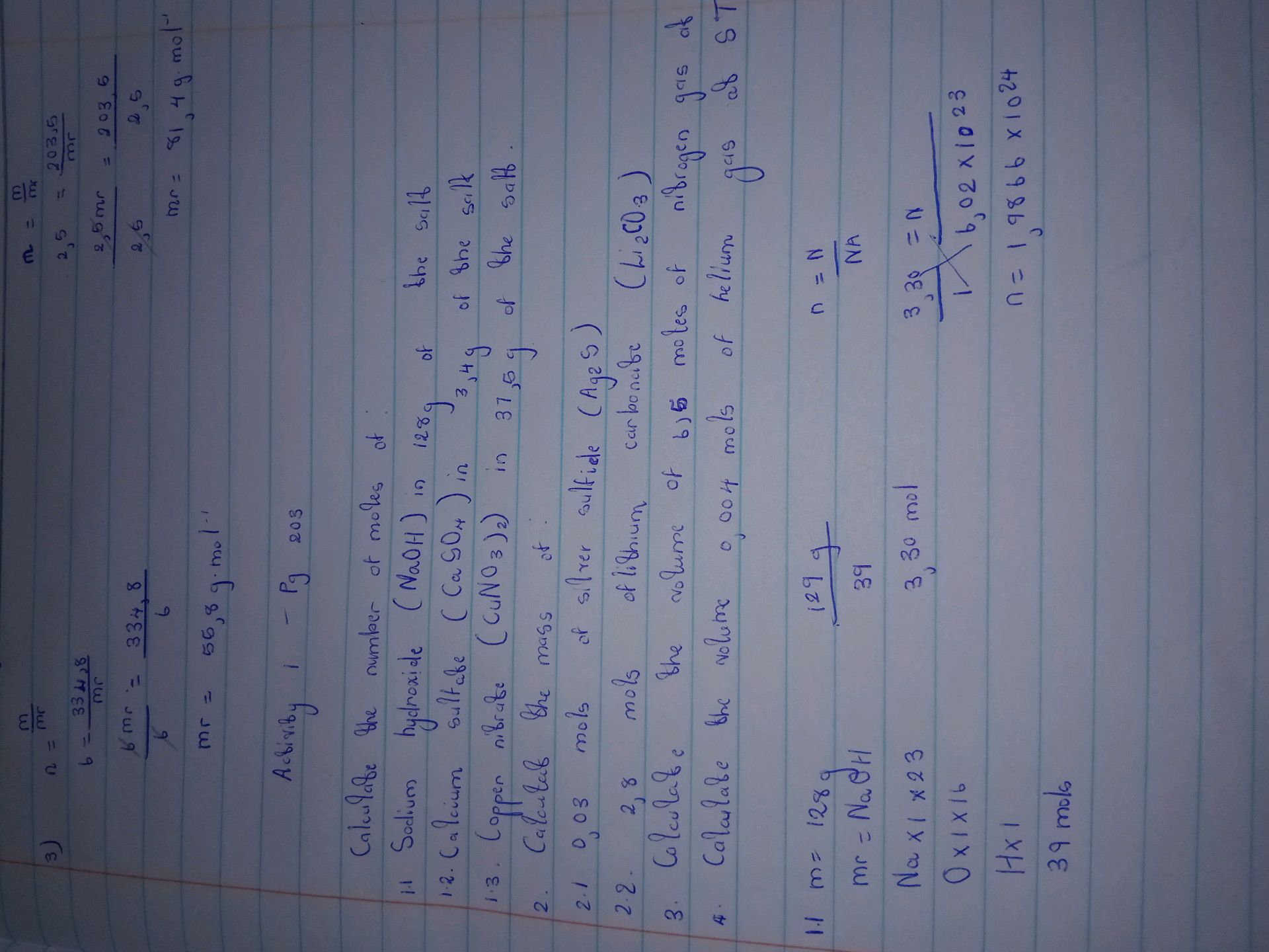 3) n = {m}{mr} {334.8}{6} mr = {334.8}{6}