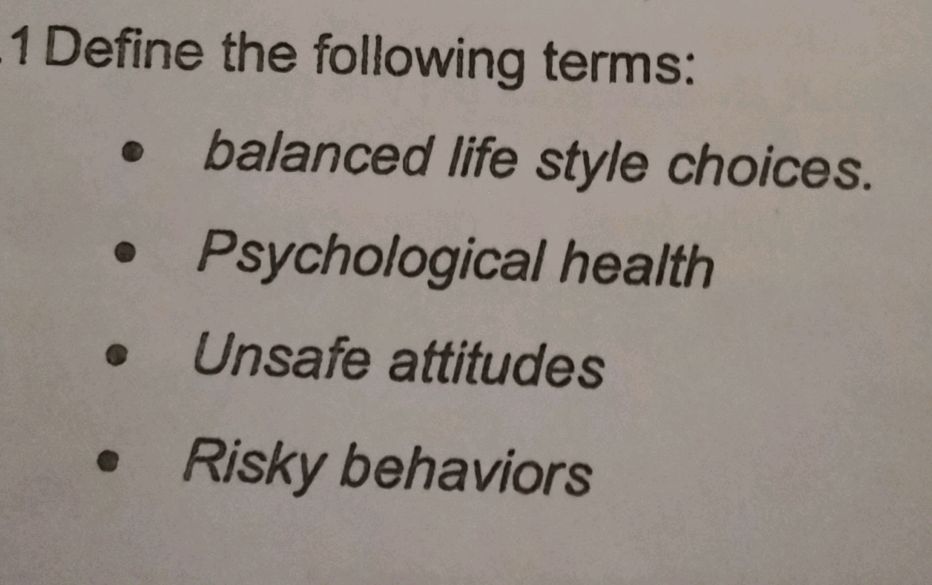 1 Define the following terms: * balanced | StudyX
