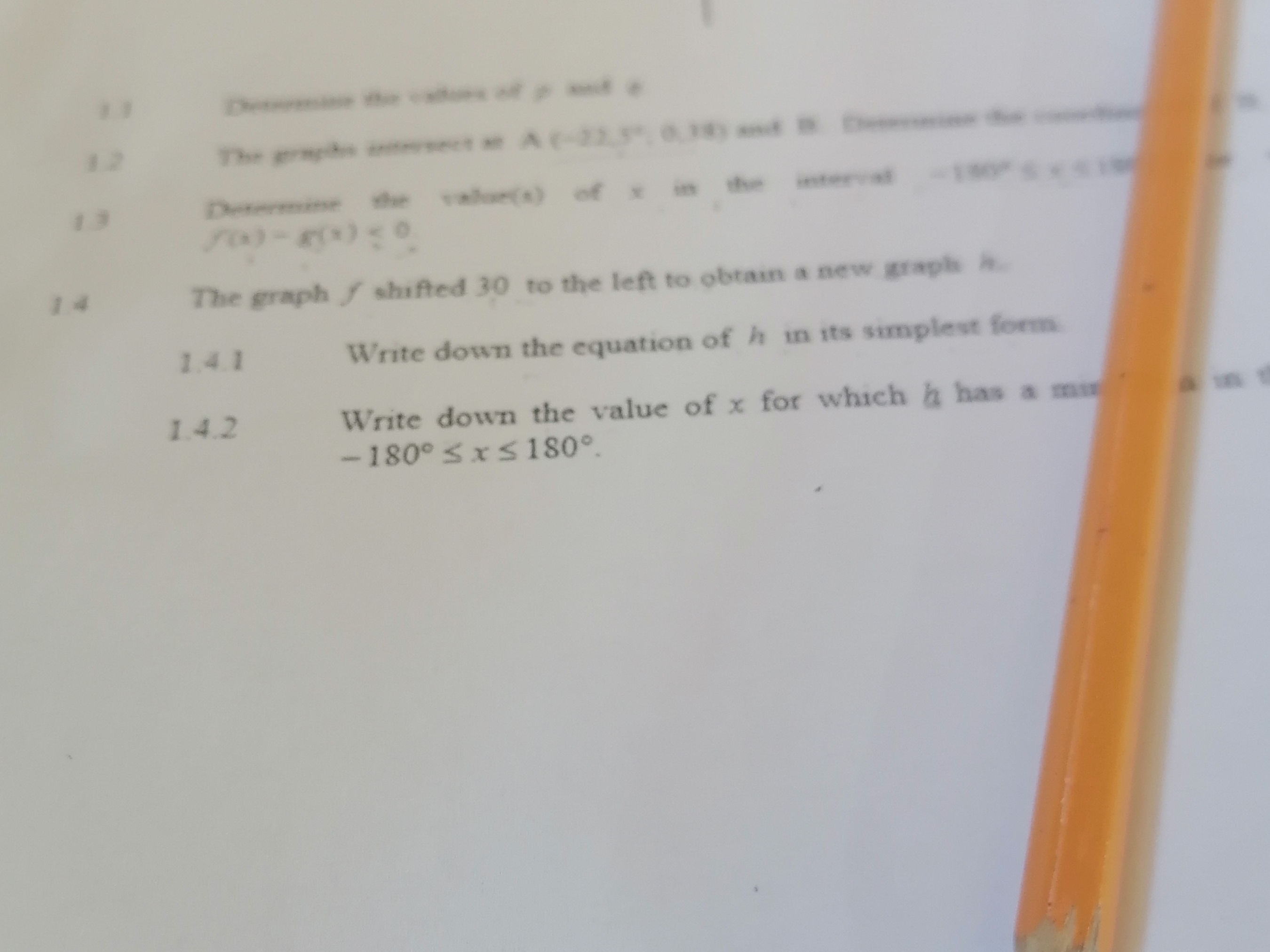 1. 4. 1 Write down the equation of *h* in | StudyX