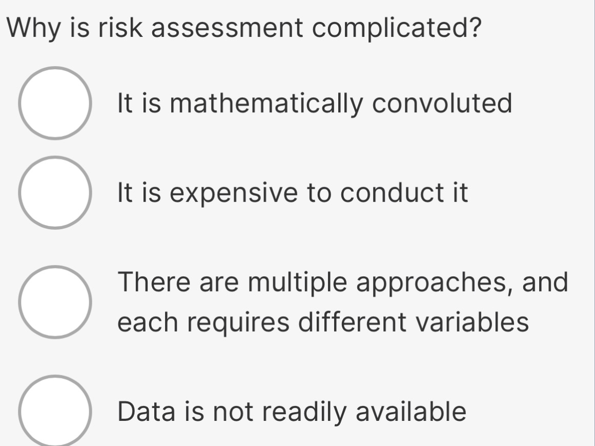 Why is risk assessment complicated? It is