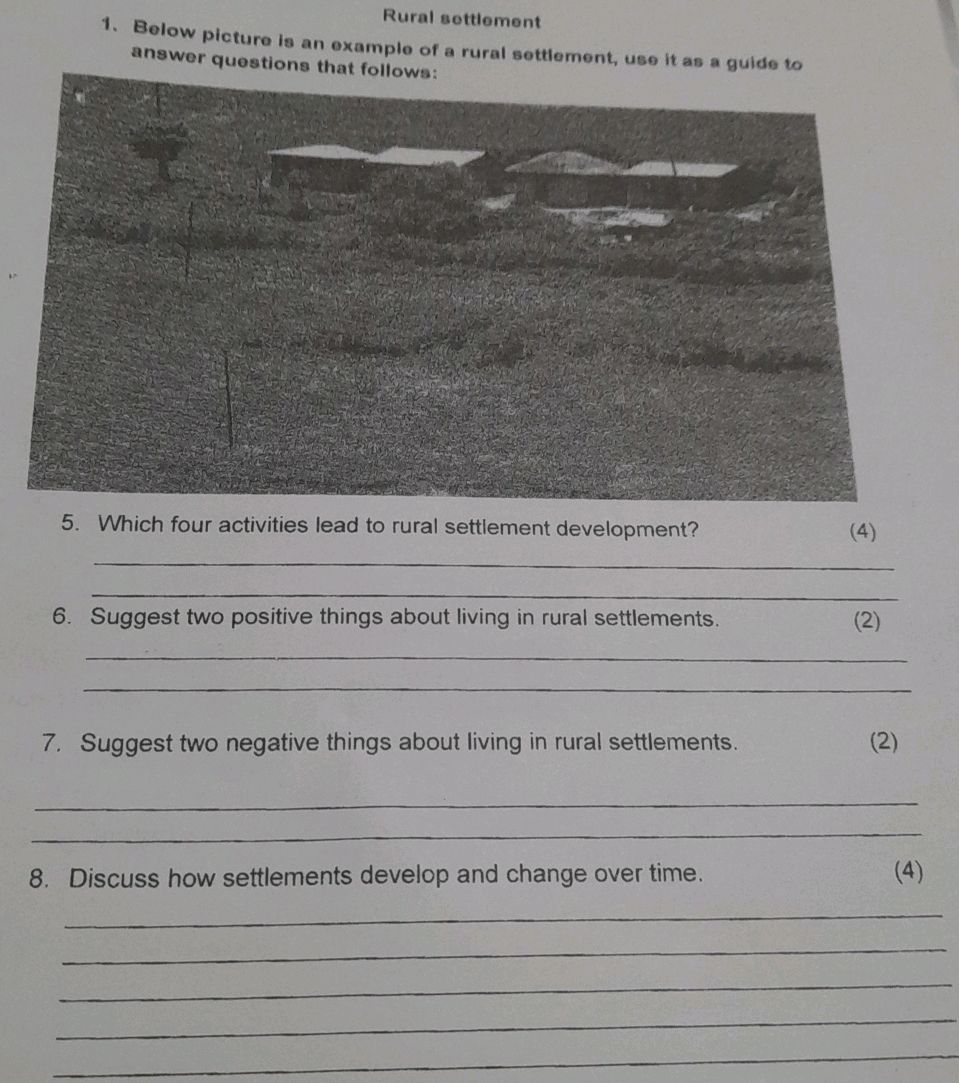 Below picture is an example of a rural