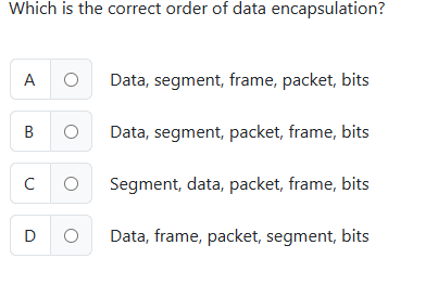 Which is the correct order of data | StudyX