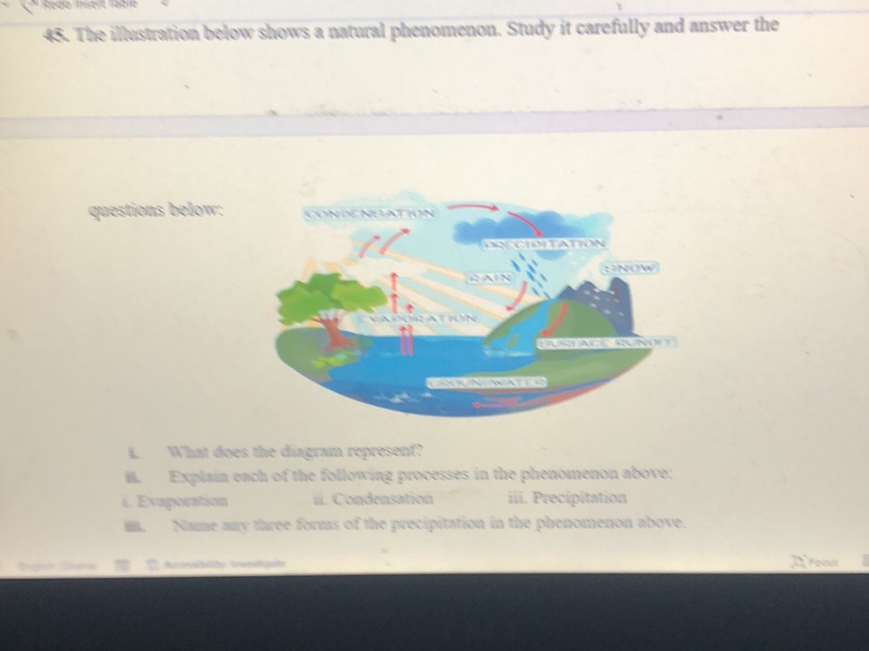 45. The illustration below shows a natural | StudyX