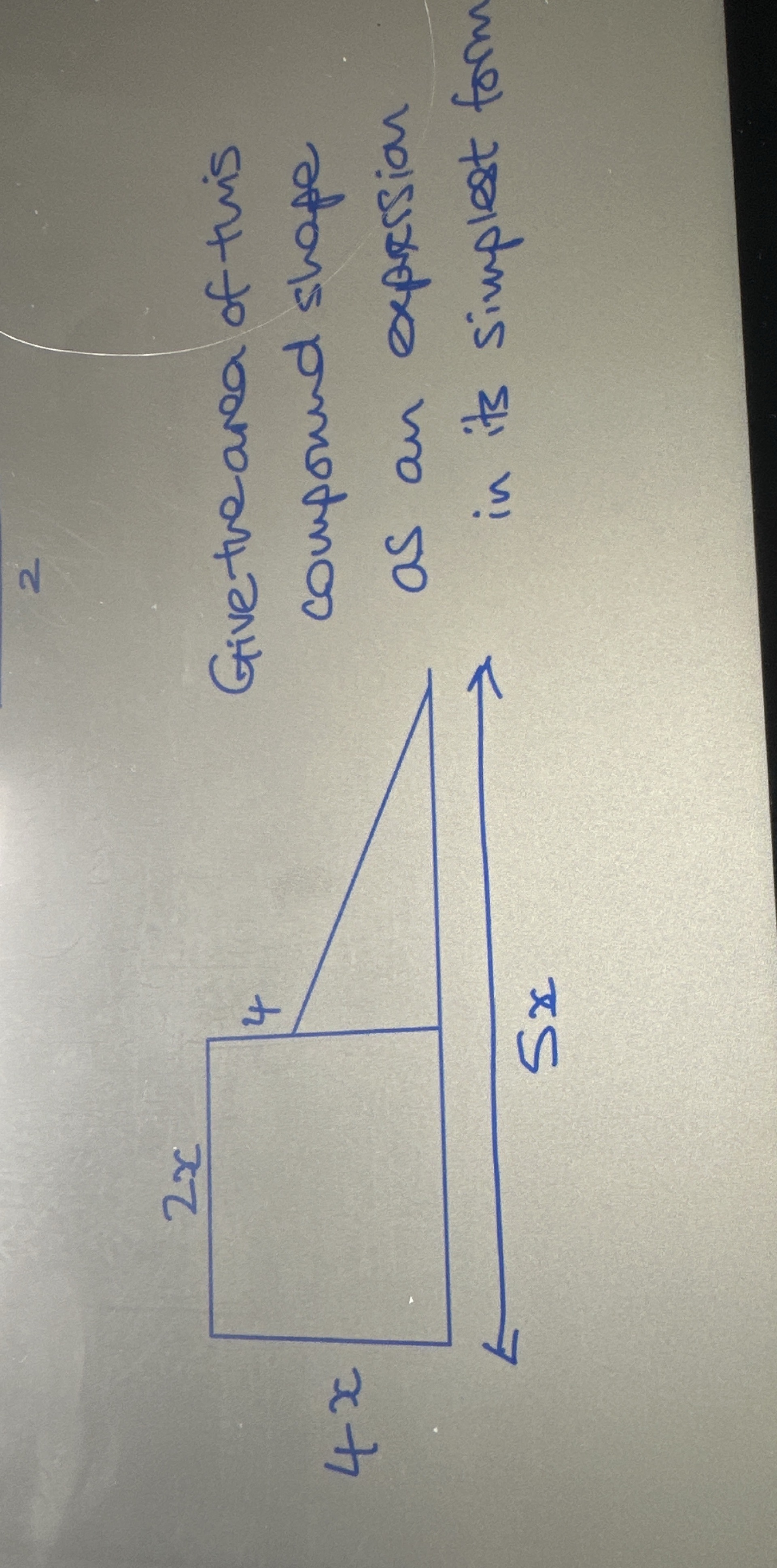 Give the area of this compound shape as an