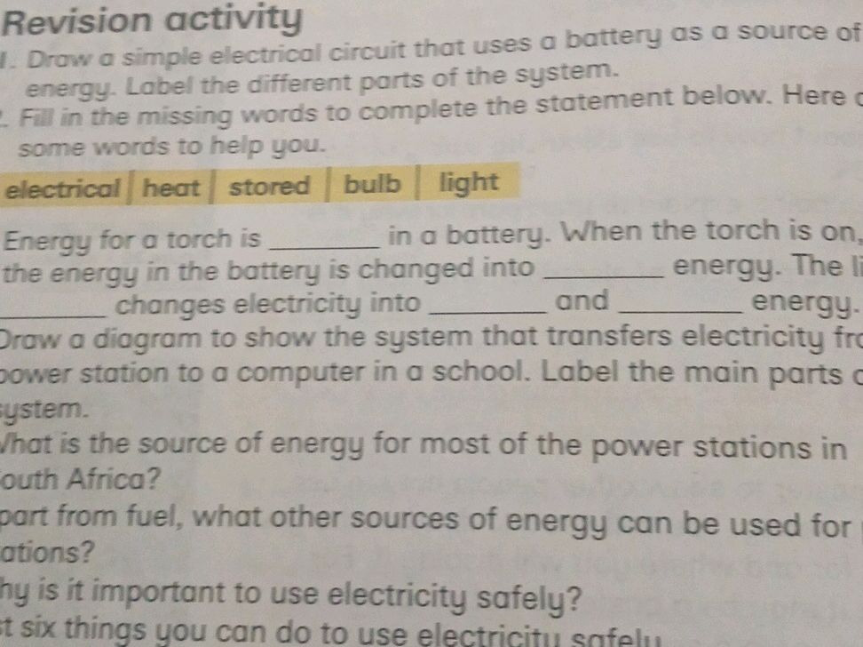 1. Draw a simple electrical circuit that | StudyX