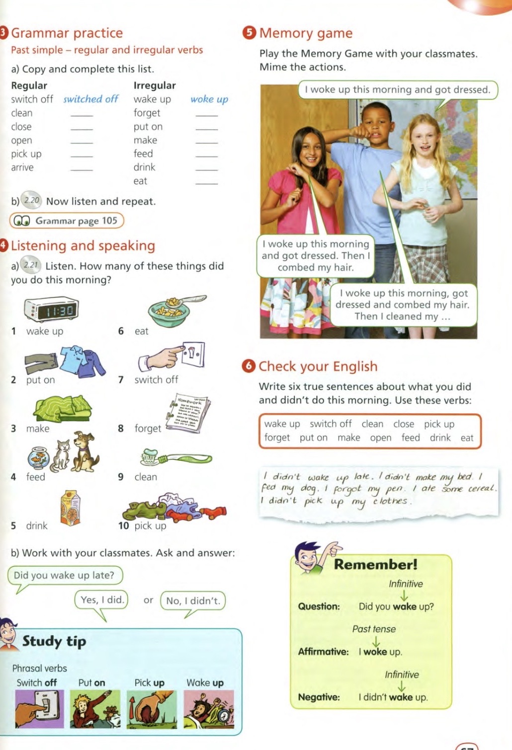 3 Grammar practice Past simple - regular and | StudyX