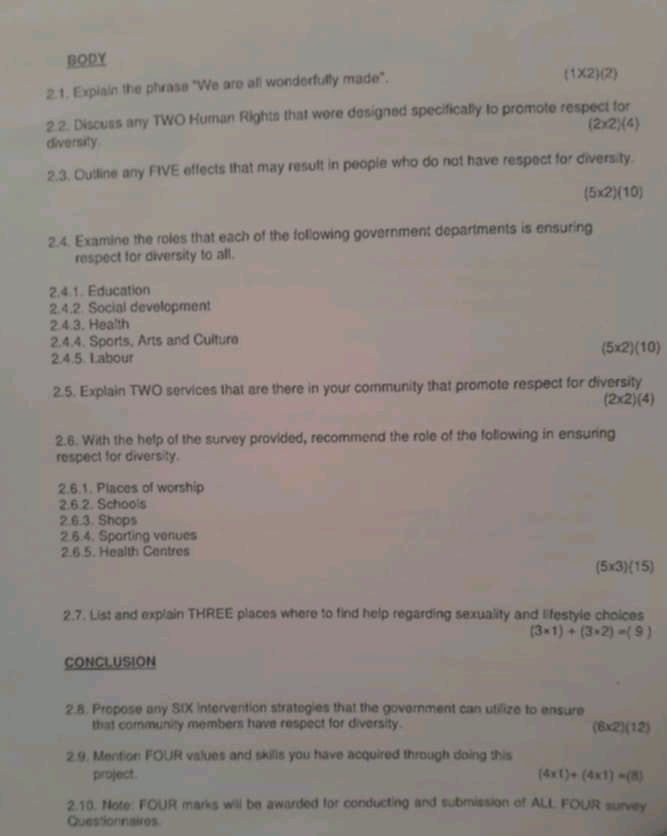 BODY 2. Expialn the phrase "We are all | StudyX