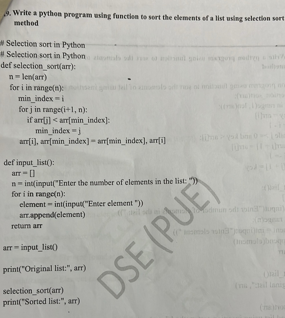 9. Write a python program using function to | StudyX