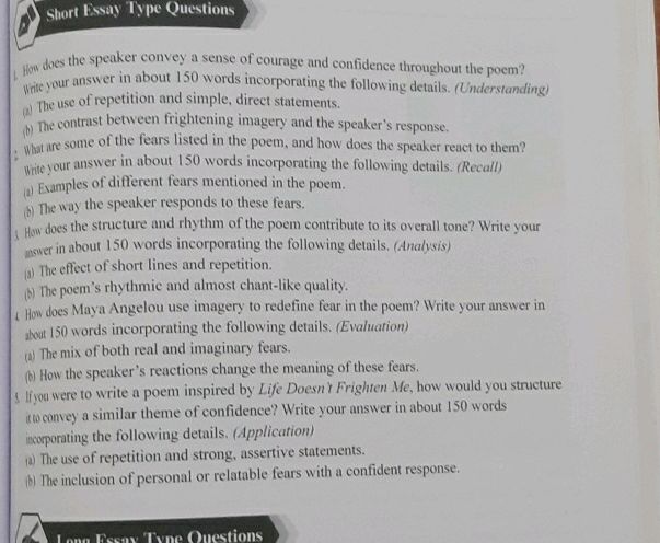 Short Essay Type Questions 1. How does the | StudyX