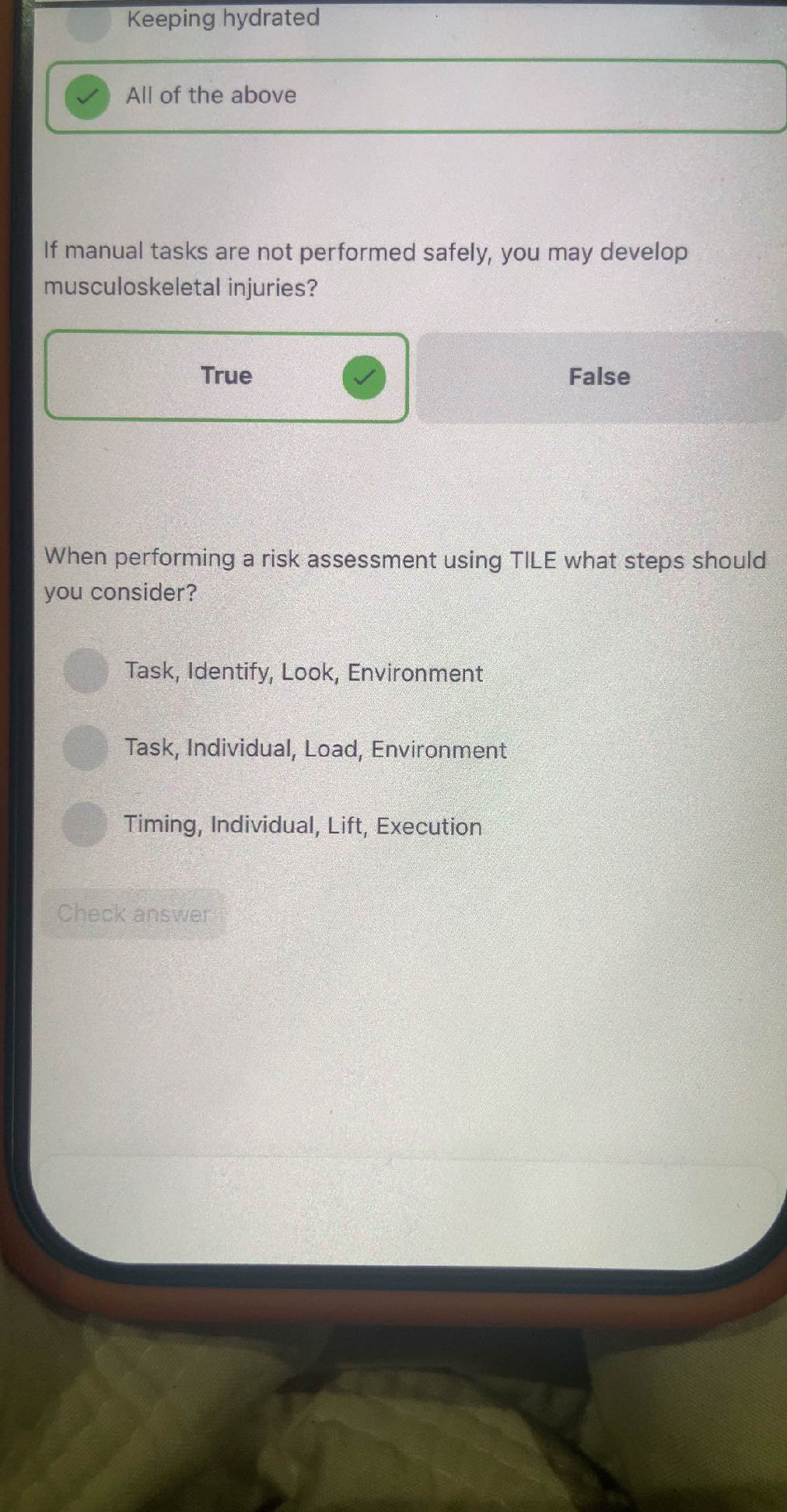 When performing a risk assessment using TILE | StudyX