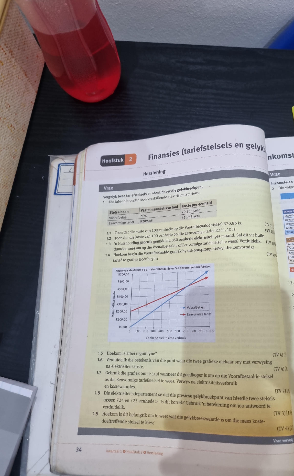 Vergelyk twee tariefstelsels en identifiseer | StudyX