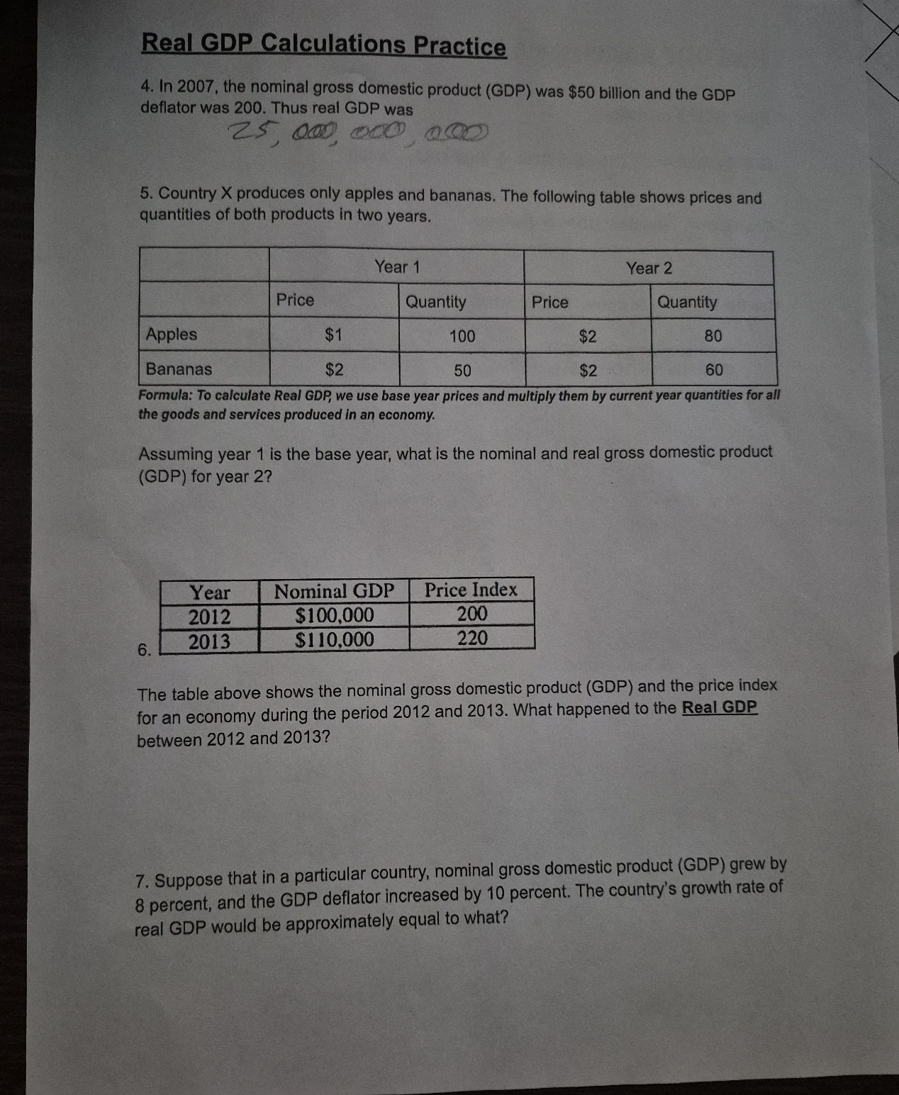 The table above shows the nominal gross | StudyX
