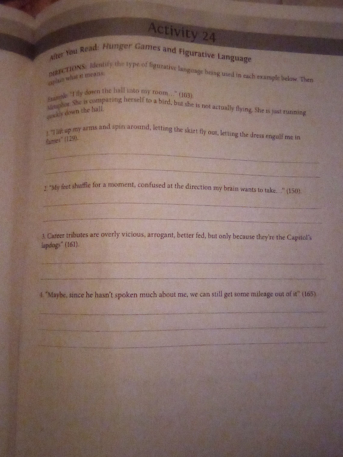 Activity 24 After You Read: Hunger Games and | StudyX