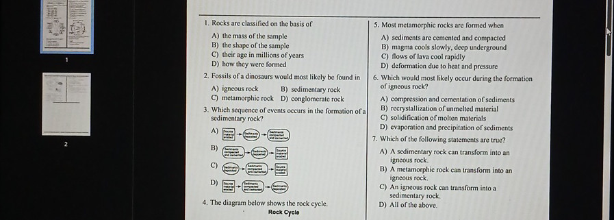 5. Most metamorphic rocks are formed when A) | StudyX