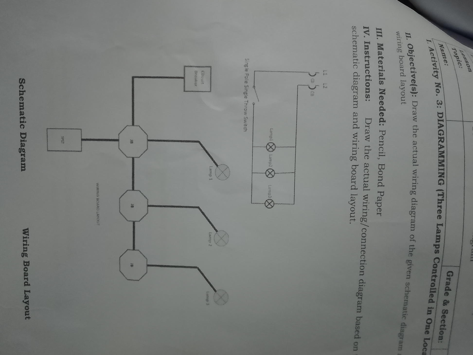 II. Objective(s): Draw the actual wiring | StudyX