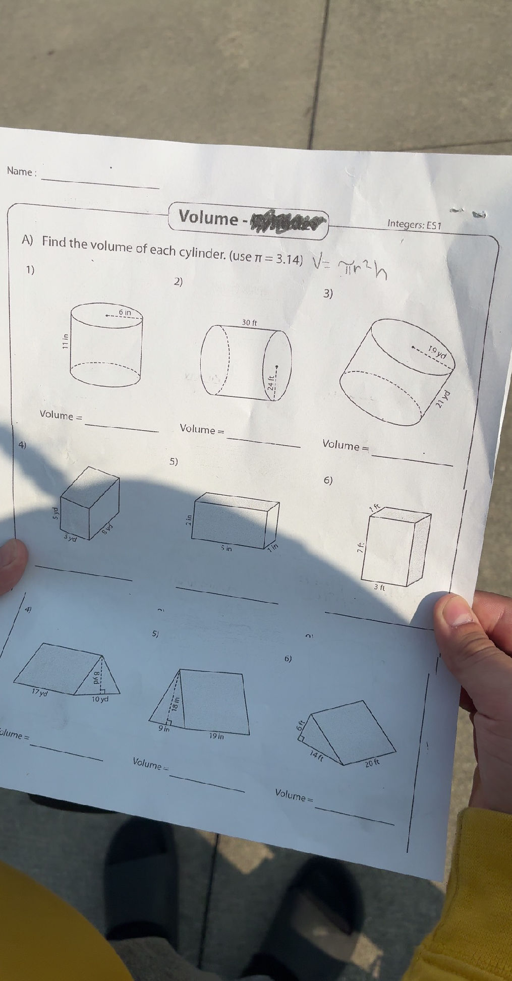 (Rectangular prism with dimensions 1 in, 5 | StudyX