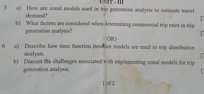 UNIT - III 5 a) How are zonal models used in | StudyX
