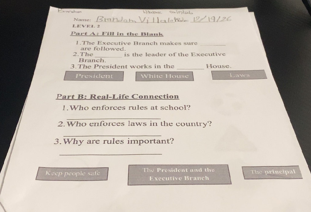 Part B: Real-Life Connection 1. Who enforces | StudyX